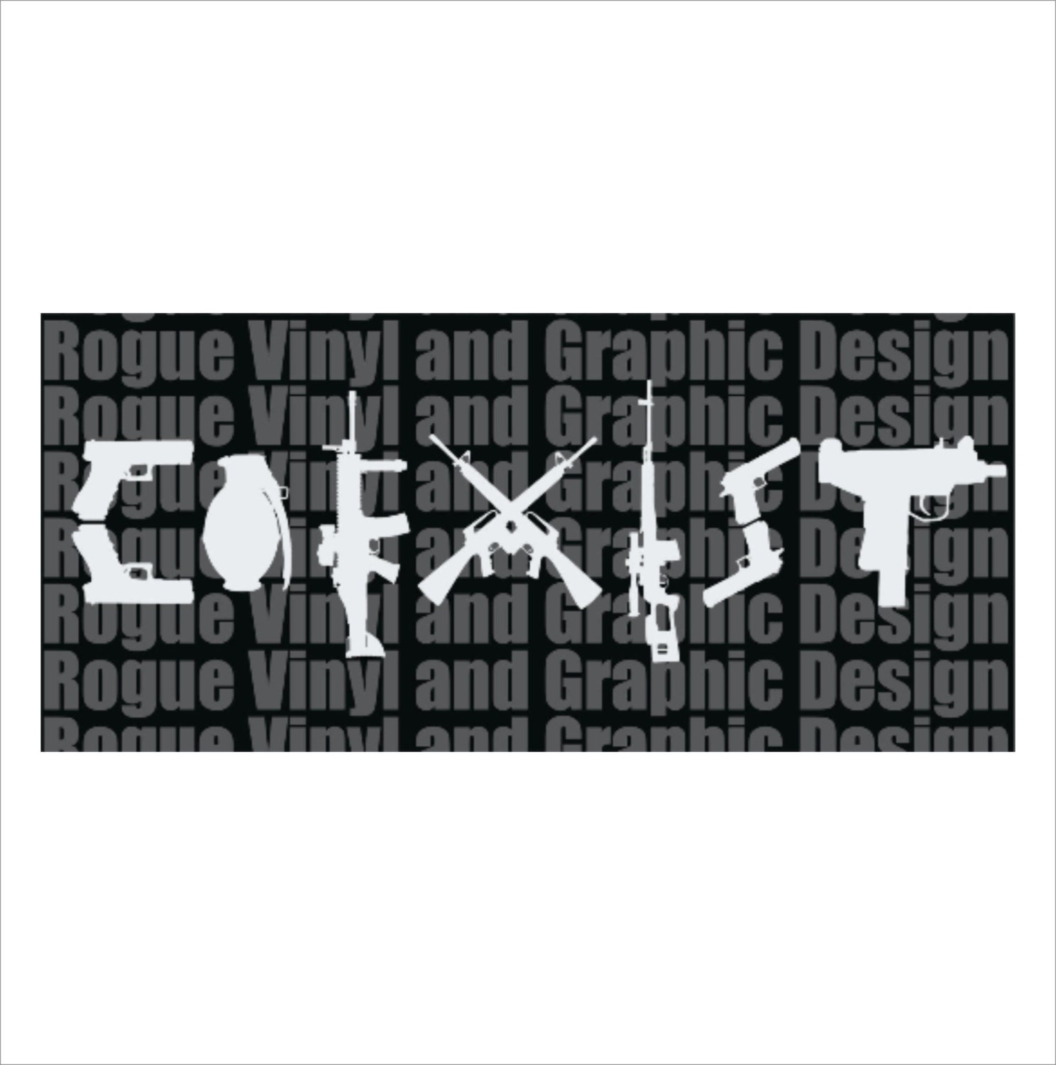 Coexist vinyl decal / sticker guns grenade super by RogueVinyl