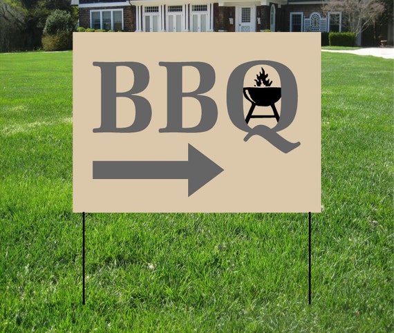 BBQ Yard Signs Event Yard Sign Custom Bag Yard Signs