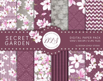 Floral Digital paper Floral Backgrounds Flower Scrapbook
