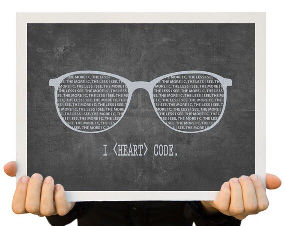 Items Similar To Programming Geek Art 8x10 Art Print Wall Decor For Techs Programmers Or
