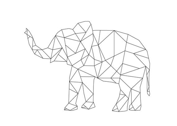Elephant Geometric lines abstract artistic picture