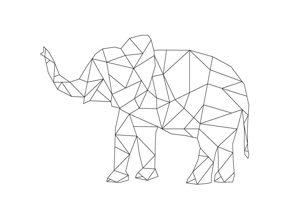 Elephant Geometric lines abstract artistic picture