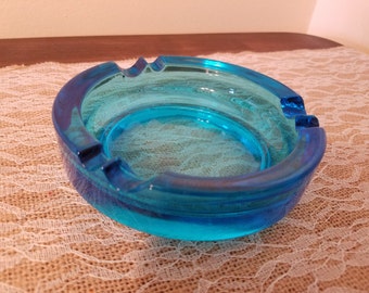 Vintage blue ashtray | Etsy