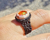 Unique macrame ring related items | Etsy