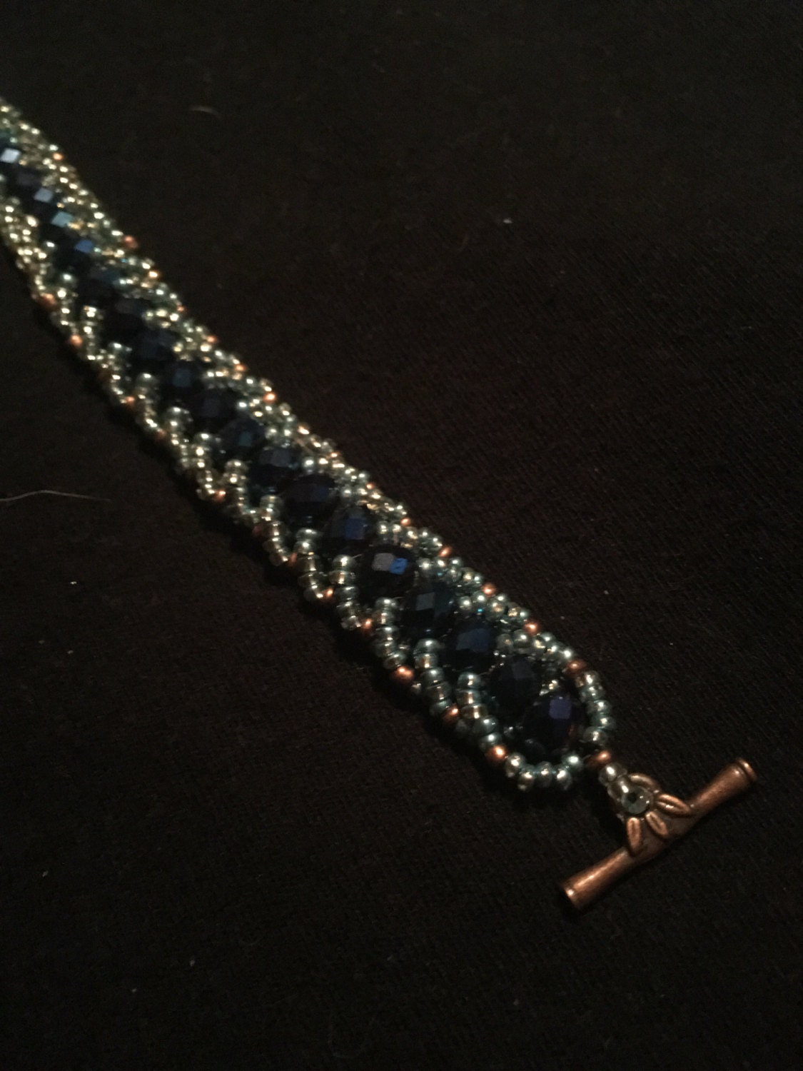 Midnight Sparkle bracelet by JewelryByMorganna on Etsy