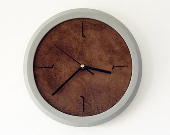 Leather wall clock | Etsy