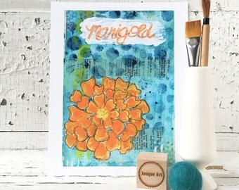 Marigold print | Etsy