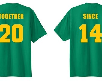 TOGETHER SINCE Custom Couples T-Shirts Anniversary & by GroomSocks
