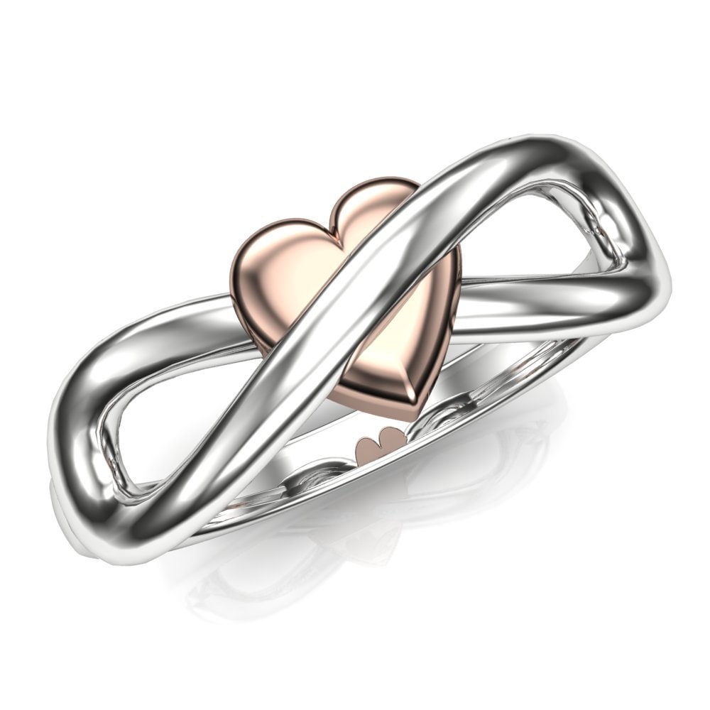 Infinity Symbol Engagement Ring with Heart