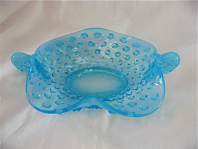 Vintage Aqua Blue Glass Dish