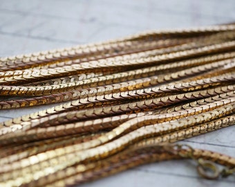 Vintage Brass Serpentine Chain 15 inch Necklace 1mm F103
