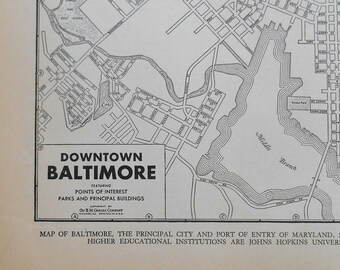 Baltimore city map | Etsy
