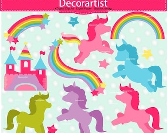 Unicorn clip art | Etsy