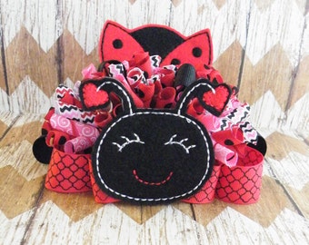 Ladybug hair bow | Etsy