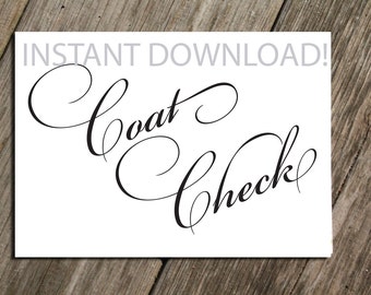 Coat check sign | Etsy