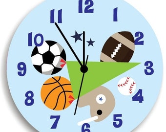 HOLIDAY SALE Boys Bedroom Wall Clock by KidODesignStudio on Etsy