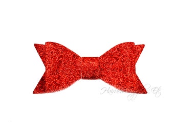 Red glitter bow | Etsy