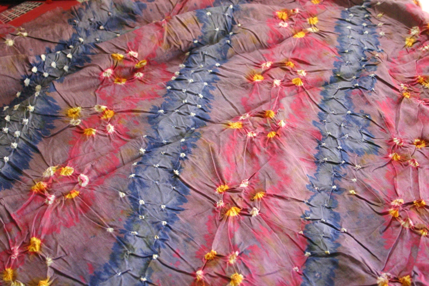 Color me tie dye Bandhani Indian Tie-Dyed cotton Fabric