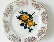 Unique yellow wall clock related items | Etsy