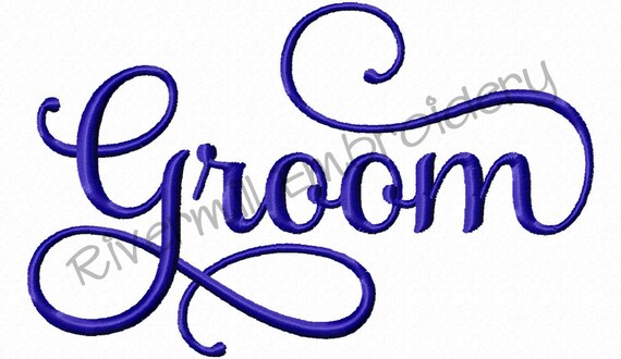 Items similar to Groom Machine Embroidery Word Design - 3 Sizes on Etsy