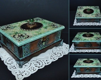 Painted cigar box | Etsy