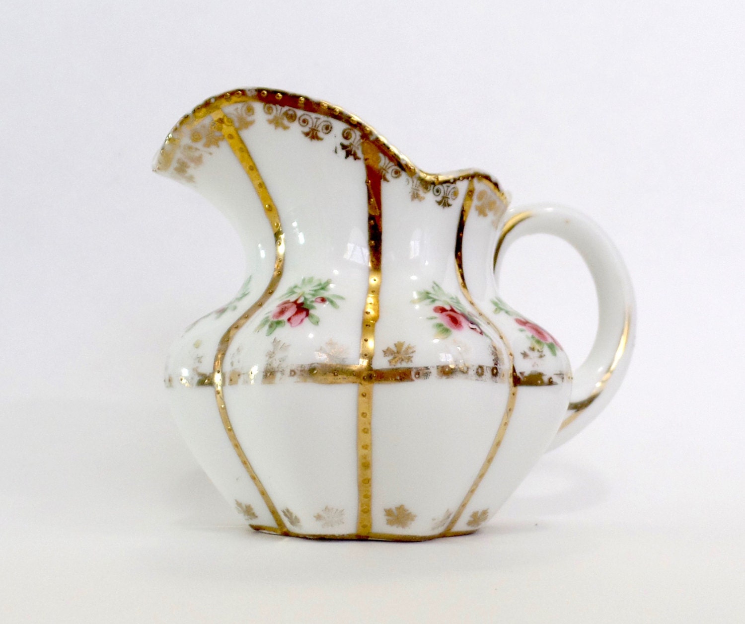 Vintage Victorian Chic Shabby French Cottage Pink Rose Gold China Cream ...