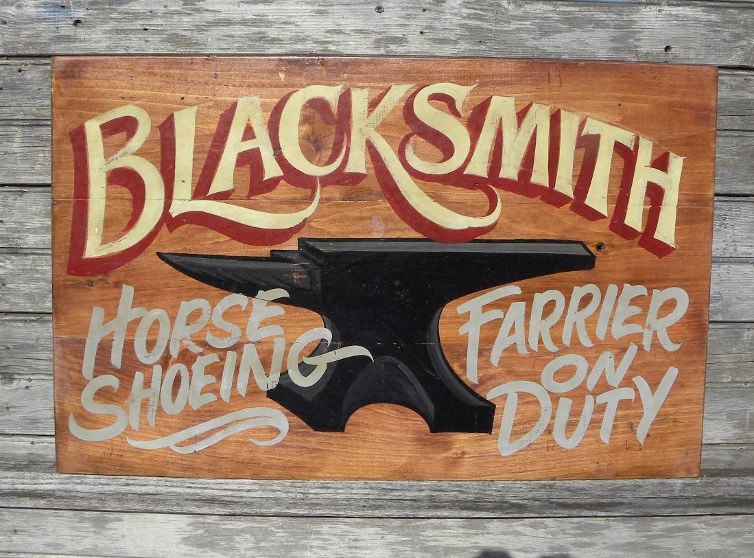 Blacksmith Trade Sign hand painted original sign art Z M