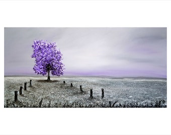 Purple tree painting | Etsy