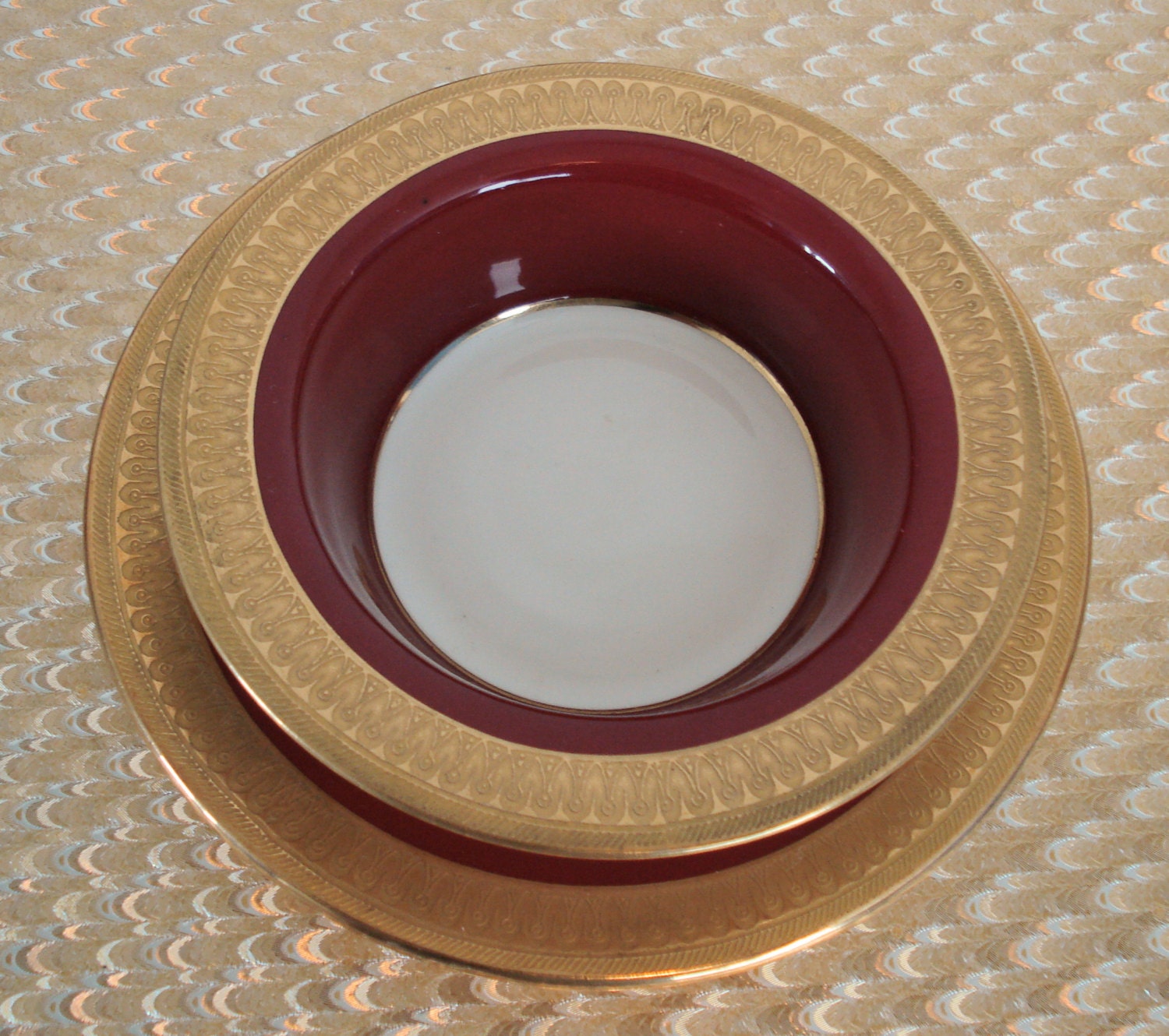 Minton Porcelain Ramekin & Under Plate with Gold Encrusted Trim – Haute ...