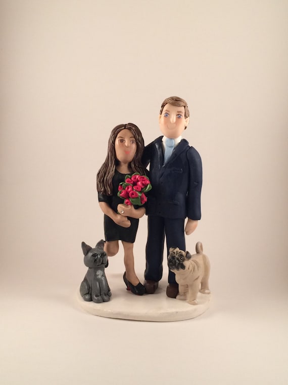 Custom Polymer Clay Couple Figurine Clay Couple Cake Topper