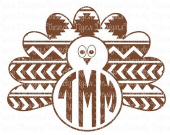 Unique turkey monogram svg related items | Etsy