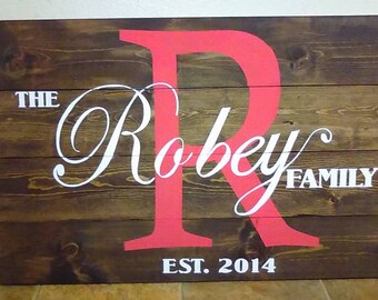 Items similar to Hand Painted Custom Family Name Sign on Etsy