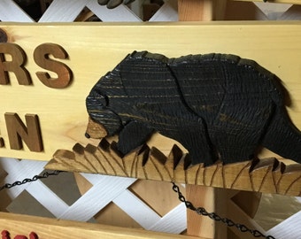 Intarsia bear | Etsy