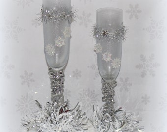 Unique snowflake glassware related items | Etsy