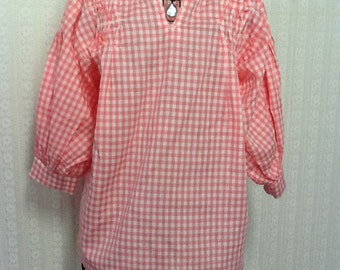 Pink gingham blouse | Etsy