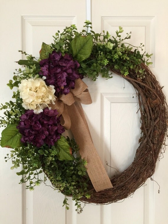 HYDRANGEA WREATH Fall Wreath Spring Wreath Summer
