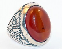 Popular items for mens amber ring on Etsy