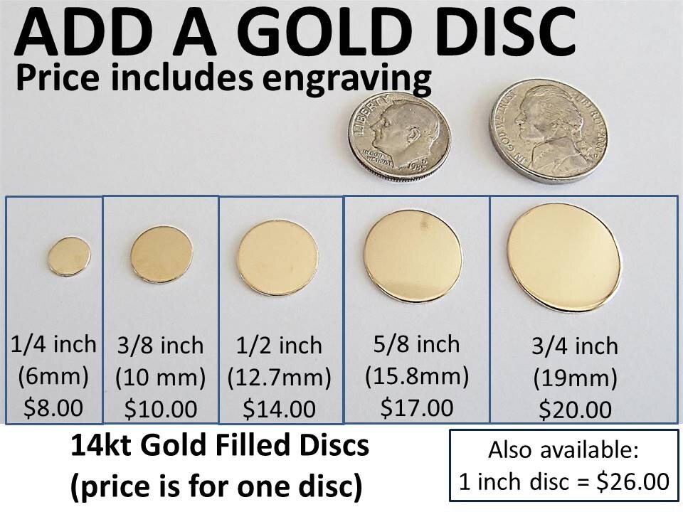 Add a Disc 14kt Gold Filled Disc Engraved Gold Disc