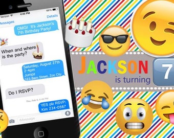 Unique emoji invitation related items | Etsy