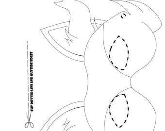 Eevee Party Mask Set Sketch Coloring Page