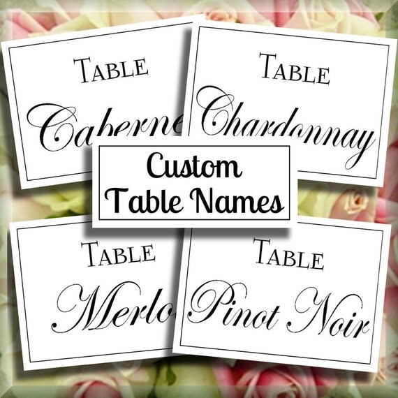 Customized Table Name Signs Your Choice of Table Names