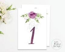 Unique floral table numbers related items | Etsy