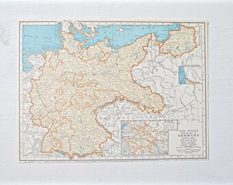 Vintage germany map | Etsy