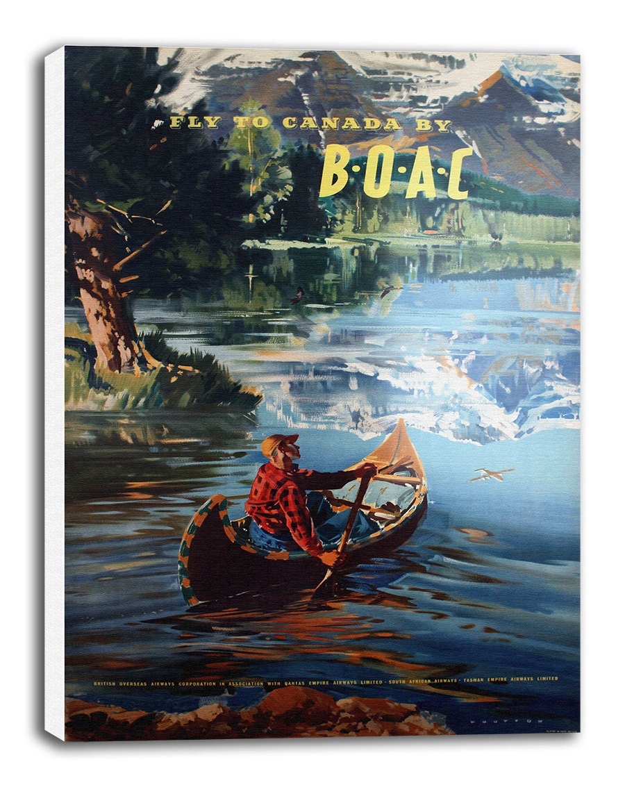 Canada Poster Travel Art Vintage Print Canvas Hanging Wall