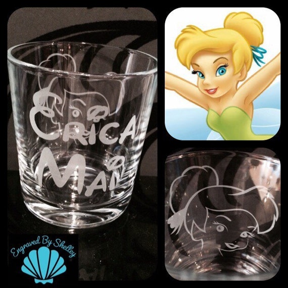 Personalised Disney Tinkerbell Glass With Free Message