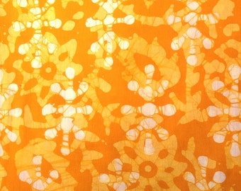 Yellow batik fabric | Etsy