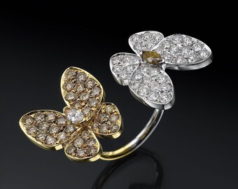 Gold butterfly ring | Etsy