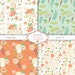 Floral Digital Paper FLORAL PEACH mint and peach