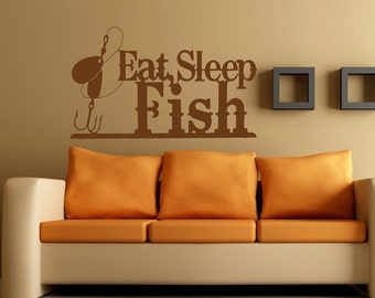 Items similar to PRINTABLE: Eat Sleep Fish Fishing theme Home Decor ...