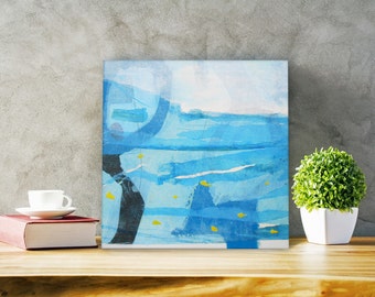 Items similar to Blue Painting Geometric Collage 09 on Etsy